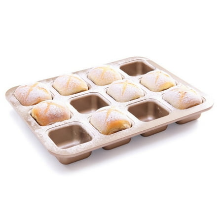 12-Holes Non-Stick Mini Loaf Tin, Small Cupcake Pan, Bread Baking Tins ...