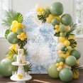 Blue Beige Floral Arch Backdrop Cover 6.6x3.3 Ft, Spandex Wedding Arch ...