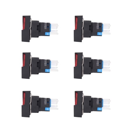 Button Switch Set, 16mm Self Locking ABS Brass Momentary Push Switches ...