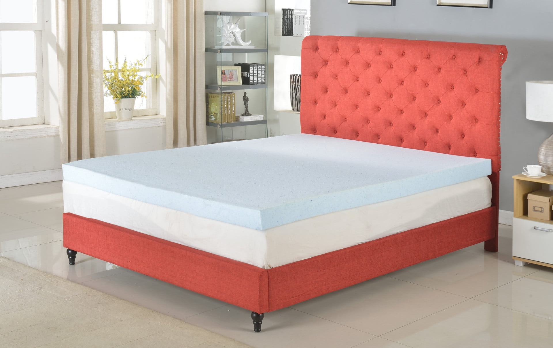 4 Inch High Density Gel Memory Foam Queen Size Mattress Topper