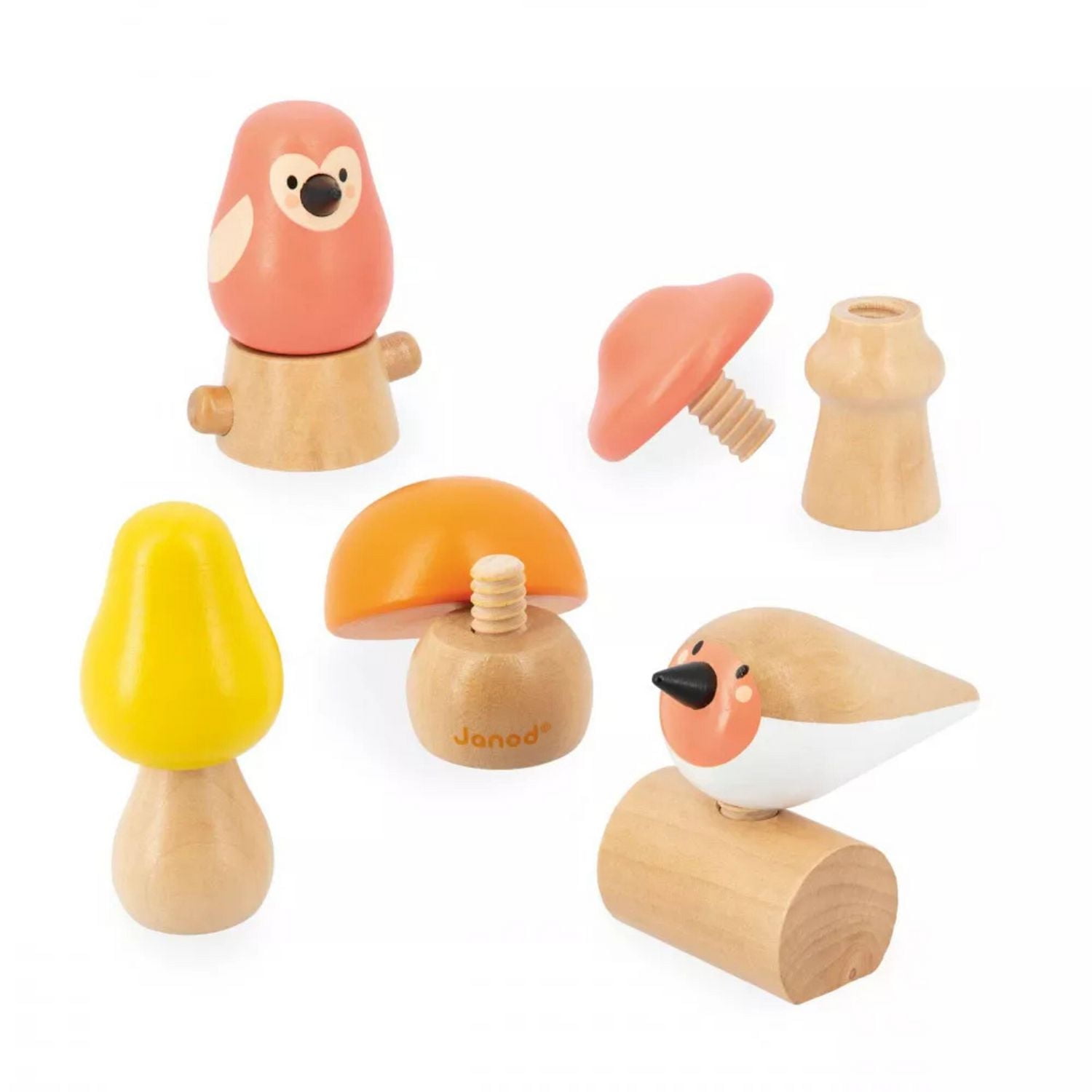 Click here for Janod - Birds And Mushrooms Screw On - Stacking An... prices