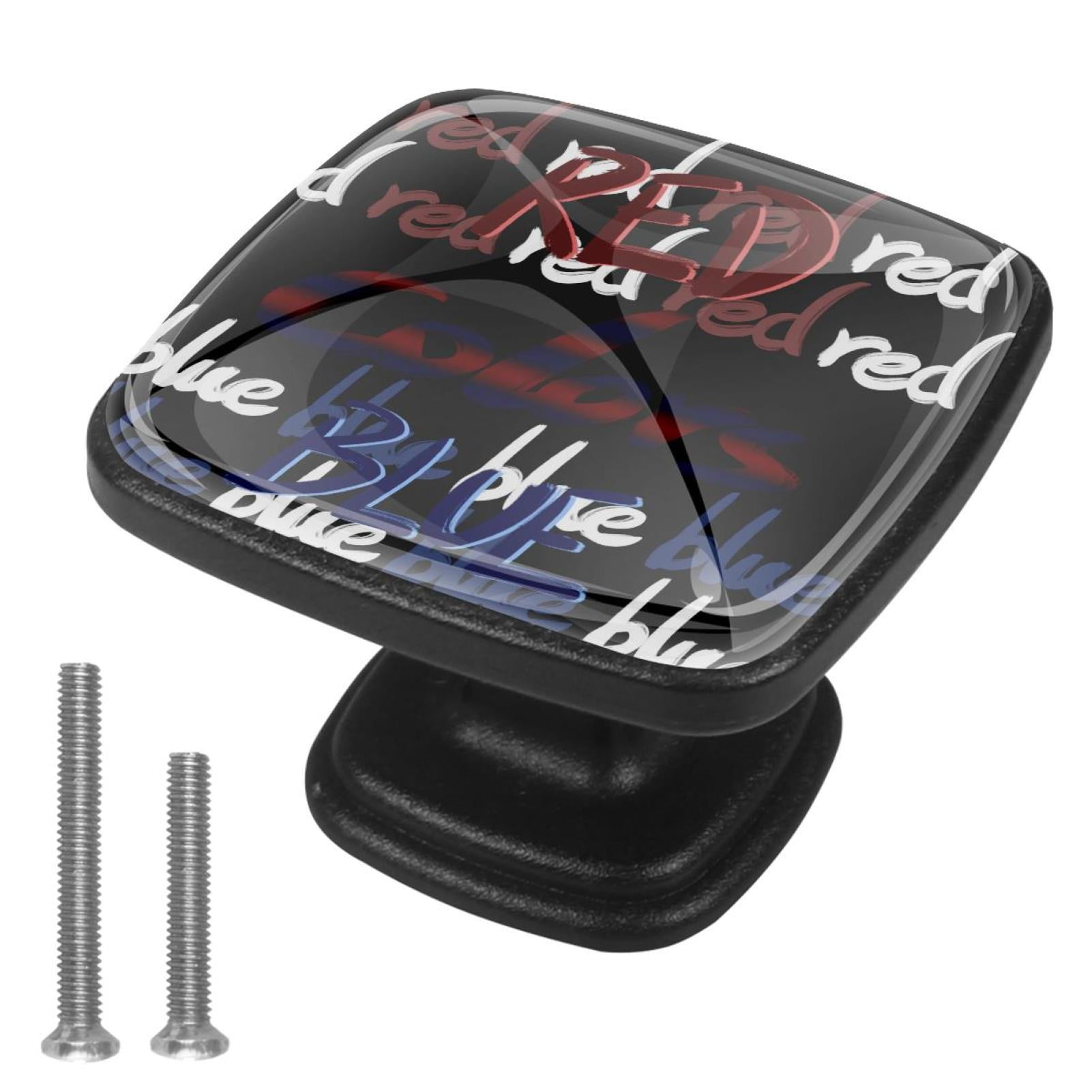 4 Pcs Cabinet Handle Drawer Pulls Letter Knobs with Screws Square ...