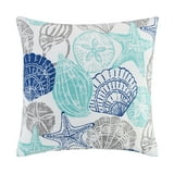 Bedding 5-piece Reversible Quilt Set, Gray/Blue/Aqua, King, Seashell ...