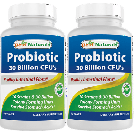 2 Pack Best Naturals Probiotic 10 Strains & 30 Billion CFU Intestinal ...