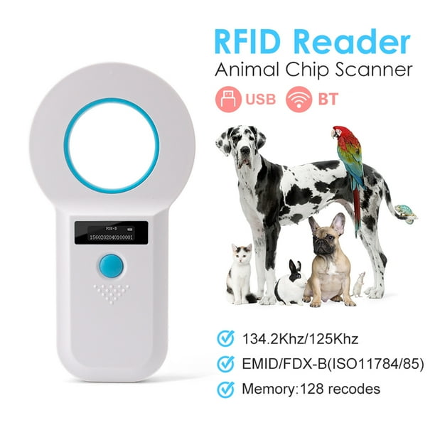 Lector de tarjetas con microchip para perros RFID Animal Chip Scanner 2.4G Animal RFID Reader ...