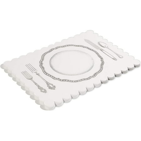 100-Pack Decorative Rectangle Disposable Paper Placemats in Elegant ...