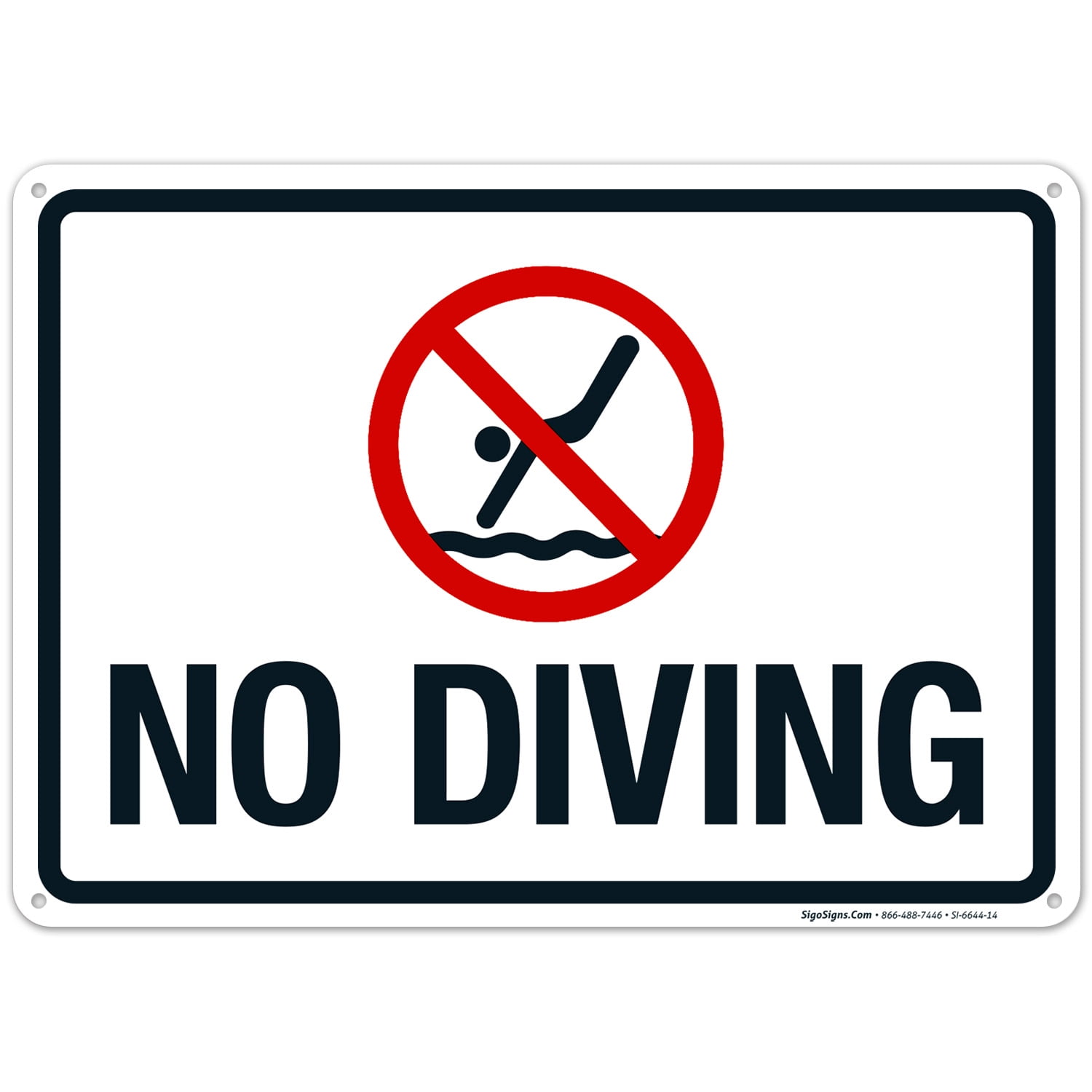 No Diving Sign, Pool Sign, (SI-6644) - Walmart.com