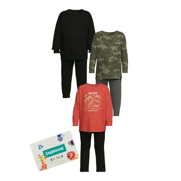 Garanimals Toddler Boys Mix and Match Outfits Kid-Pack, 6-Piece, Sizes ...