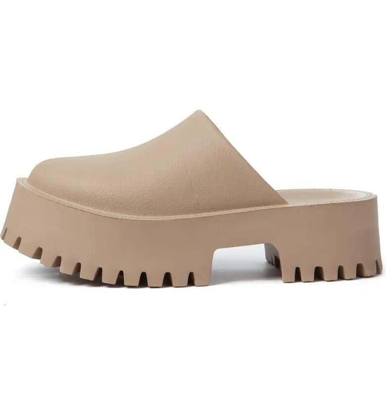 Jeffrey Campbell Clogge Taupe Fashion Slip On Chunky Platform Mule Clog ...