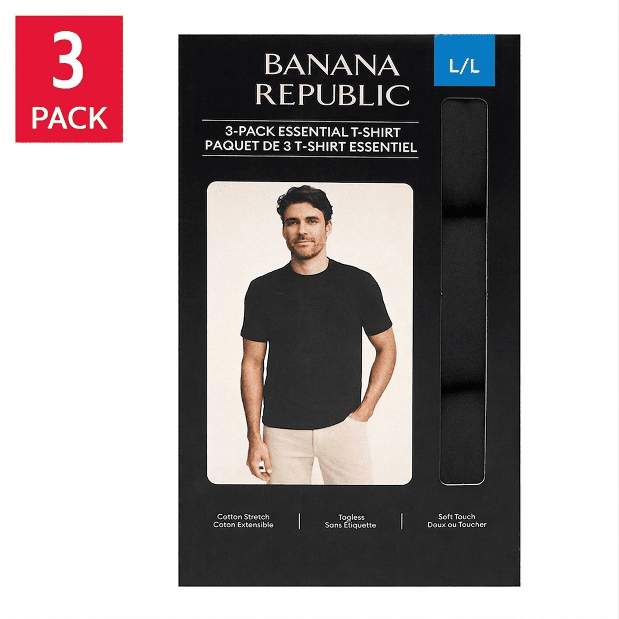 Click here for Banana Republic Mens Crew Neck T-Shirt  3-Pack - L prices