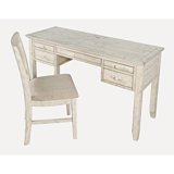 Jofran Rustic Shores Coastal Style Distressed Acacia USB Charging Desk ...