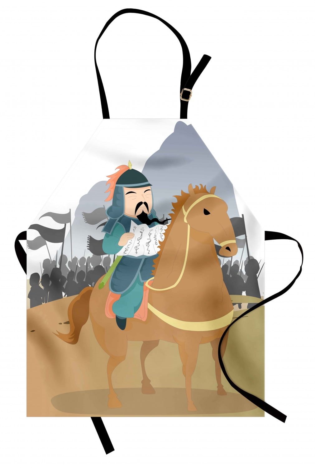 Chinese Apron Far Eastern History Theme Figure in a Leading Pose ...