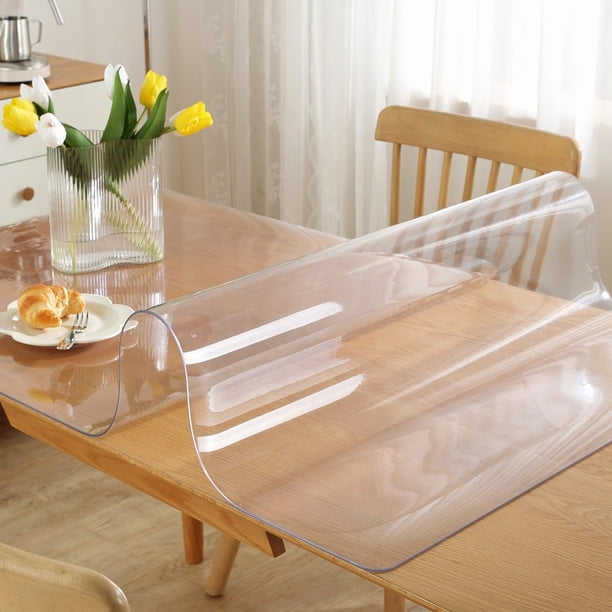 ORUYROP 54 x 20 Inch Clear Desk Protector, 1.5mm Thick Desk Cover ...
