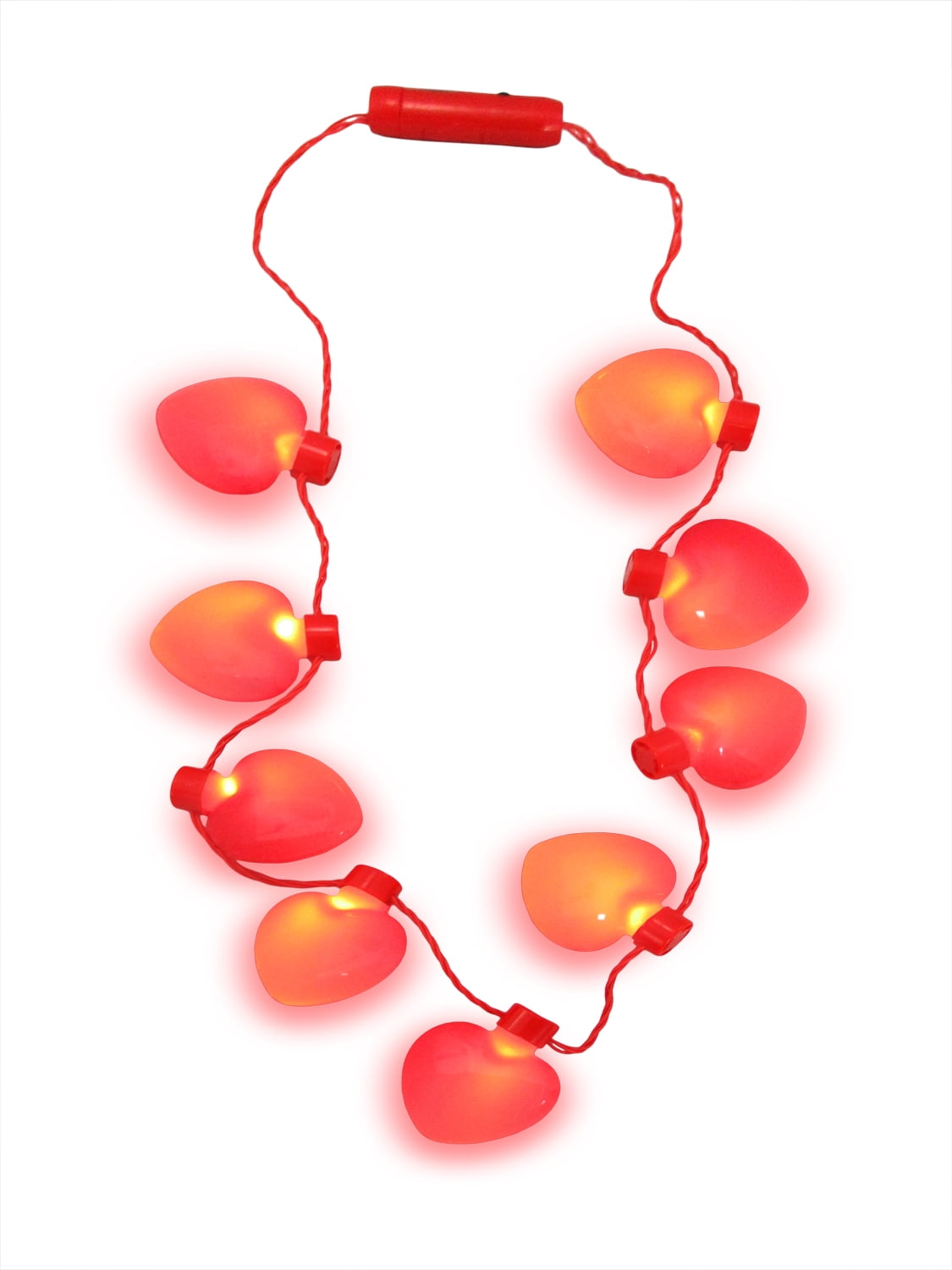 Nicky Bigs Novelties Light Up Heart Shaped Bulb Valentines Day Necklace ...