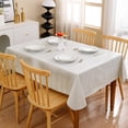 Heavy Duty Vinyl Tablecloth with Flannel Backing Waterproof Oil-Proof ...