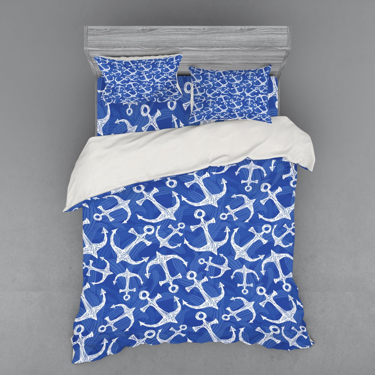 Ambesonne Ocean Bedding Set 4 Pcs, Marine Life Equipments, Queen, Azure ...