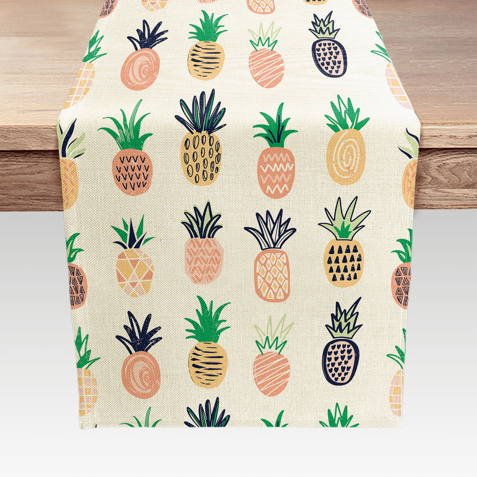 Pineapple Table Runner, Summer Table Runner, Linen Table Runners for Dinner Holiday Party ...