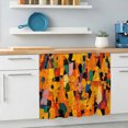 Abstract Brushstrokes Cabinet Curtains 11" W x 13" L, Modern Colorful ...