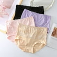 3/6 Pack Women's Plus Size Lace Panties High Waist Tummy Control Cotton ...