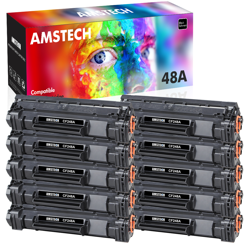 Amstech 10-Pack Compatible Toner Replacement for HP 48A CF248A LaserJet ...