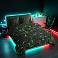 Manfei Vibrant 3D Square Twin Bedding, Neon Glow Bedding Comforter Set ...