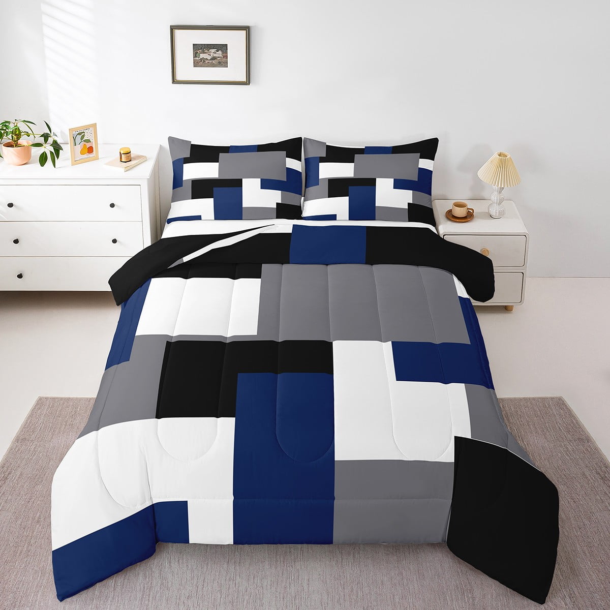 Click here for Erosebridal Blue Rectangle Comforter Sets Queen Si... prices