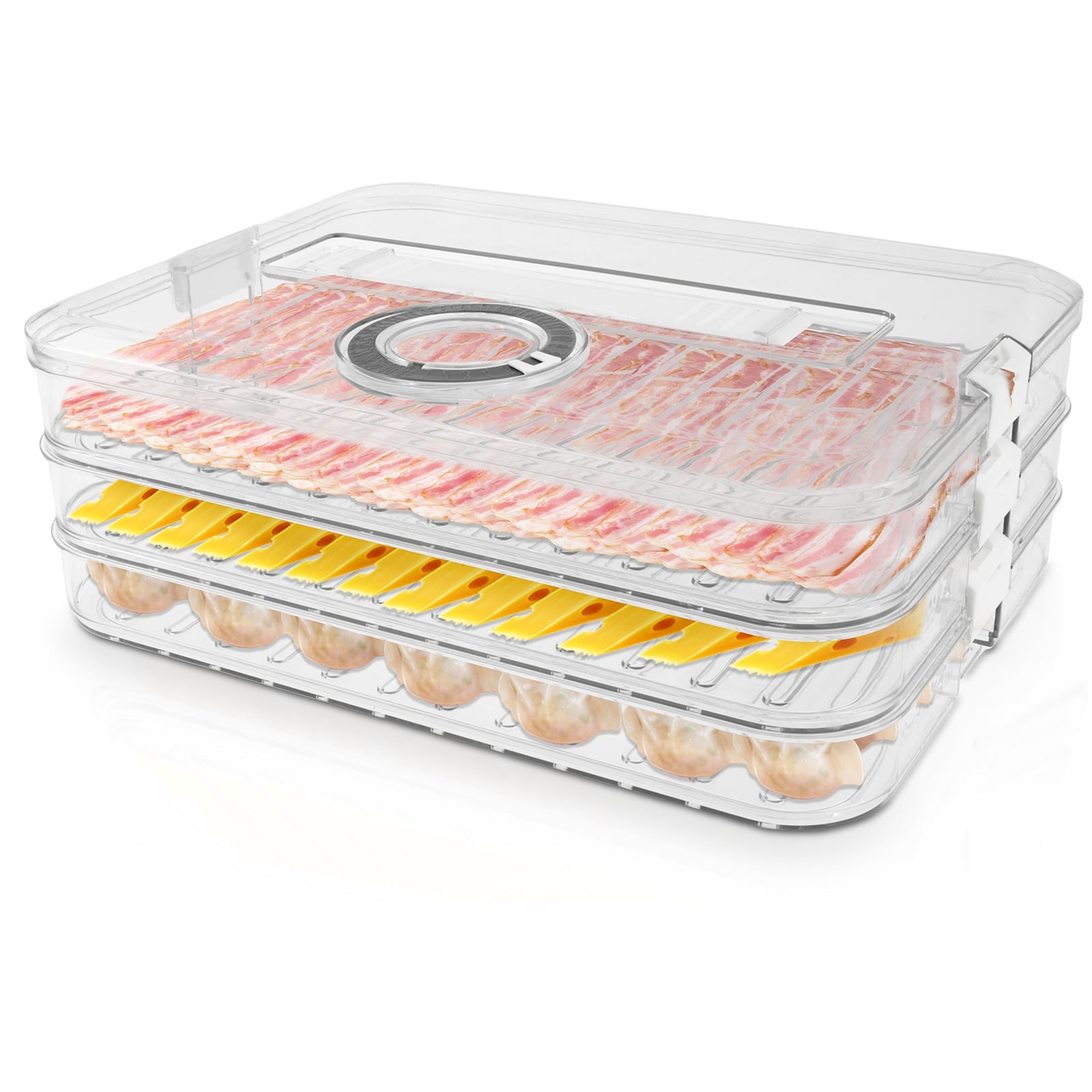 Deli Meat Container 3 Tier Lunch Meat Container Stackable Deli ...