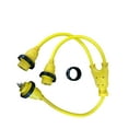 Free Shipping! Amp Up Marine & RV Cords 125v 30a x (2) 125v 30a Marine Y Splitter Boat Adapter ...