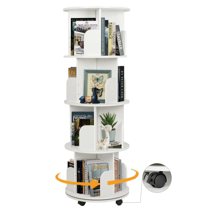 "Bimiti 5-Tier Rotating PVC Bookshelf, 20 Shelves Book Tower, Spinning ...