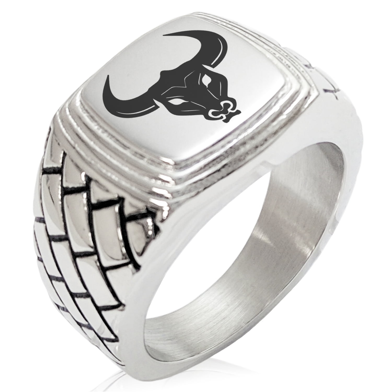 Stainless Steel Greek Mythology Minotaur Geometric Pattern Step-Down ...