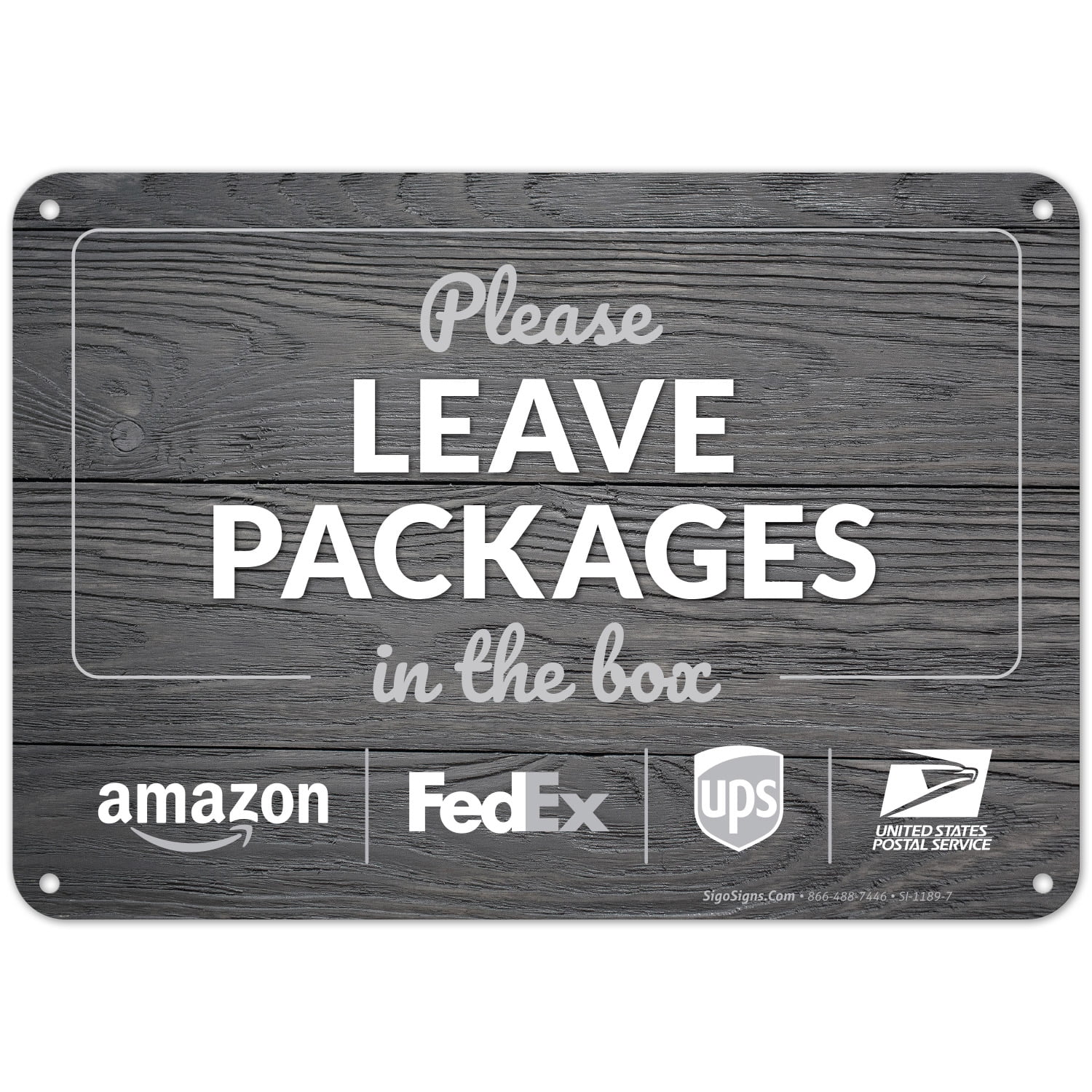 Package Delivery Sign, Please Leave Packages In The Box Gray Background ...