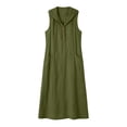 Dresses for Women Sleeveless V Neck Ladies Casual Fashionable Button ...