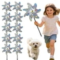 10Pcs 7-Blade Reflective Windmill Scare Birds Away, Bird Deterrent ...