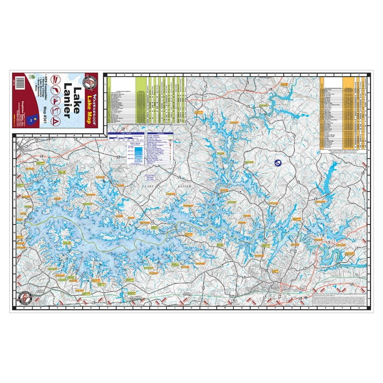 Mapa Del Lago Lanier, Atlanta, Georgia Georgia Maps & Facts World