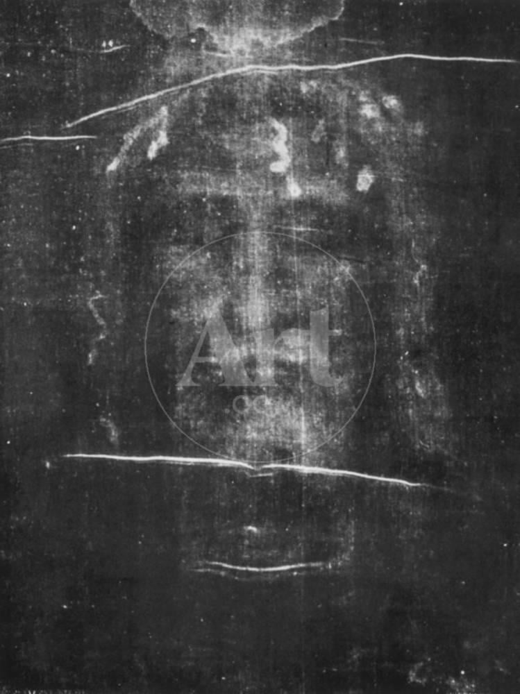 Part of the First Photograph of the Shroud Showing the Face, Religion ...