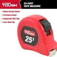 Hyper Tough 25 Foot Tape Measure Nylon Blade with Scale Lock Belt Clip ...