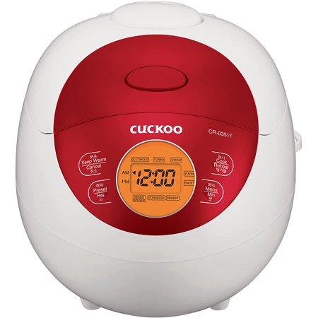 Cuckoo CR-0351F 3 Cup Electric Warmer Rice Cooker, 110v, Red | Walmart ...