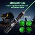 2Pcs 6000Mile Green Laser Pointer Flashlight Visible Beam Light ...