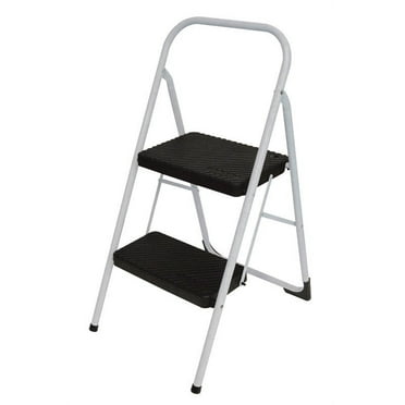 Cosco 2-Step Premium Stool, White & Gray - Walmart.com