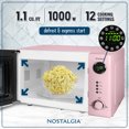 Nostalgia Retro Countertop Microwave Oven, 1000-Watt, 1.1 cu ft, 12 ...