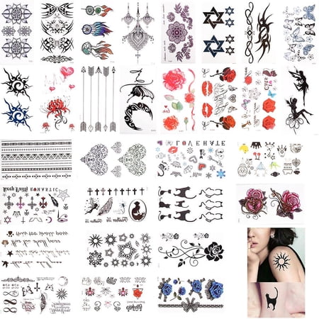 Tattoo Waterproof Black Temporary Tattoos, Sticker Arm Tattoos ...