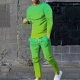asjyhkr Mens 2 Piece Outfits Long Sleeve Gradient Color T-shirt ...
