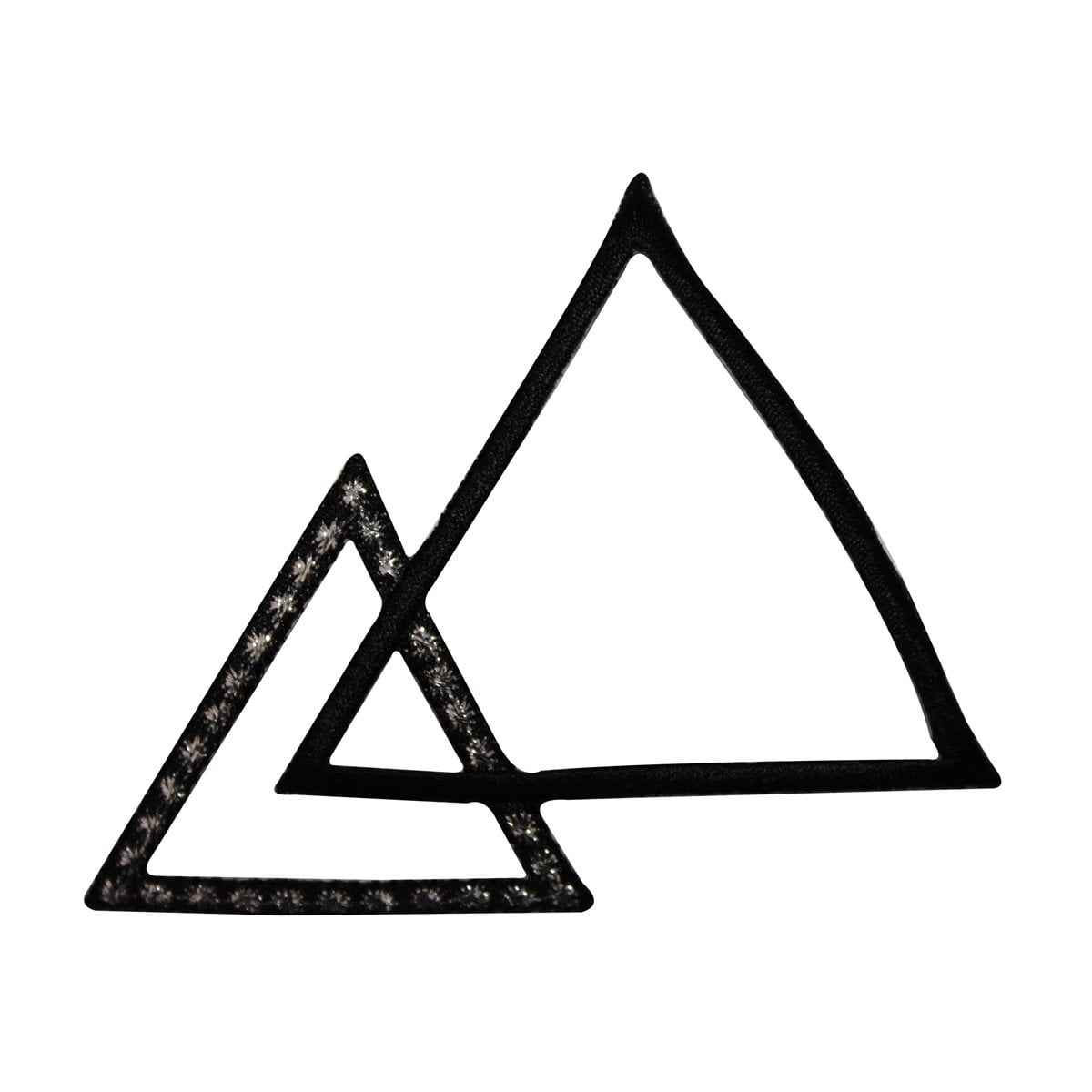 ID 8747 Black Triangle Linked Patch Outline Design Embroidered Iron On ...
