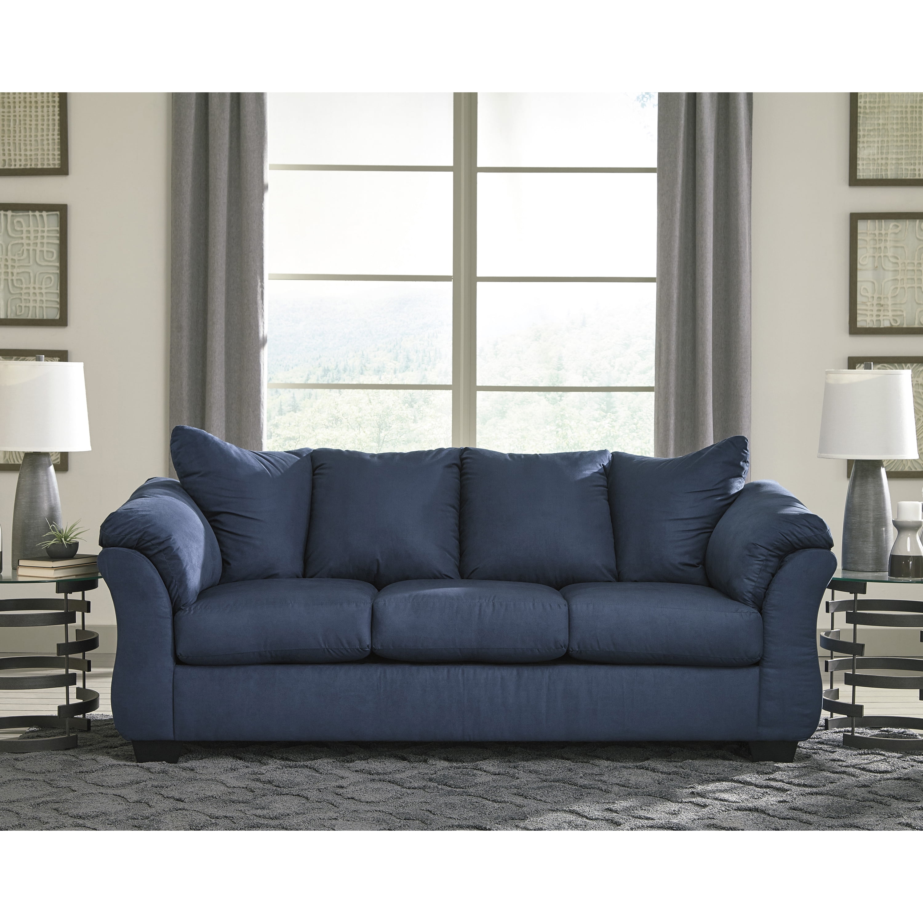 Signature Design By Ashley Darcy Chaise Sofa Sky | Baci Living Room