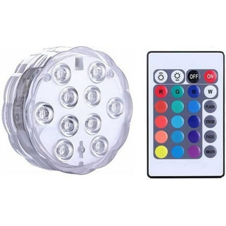 16 Colors Underwater LED Light Remote Control Submersible Lamp IP68 Waterproof Outdoor Garden ...