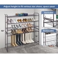 3 Tier Long Shoe Rack for Closet Storage Stackable Metal Shelf Holds 24 ...