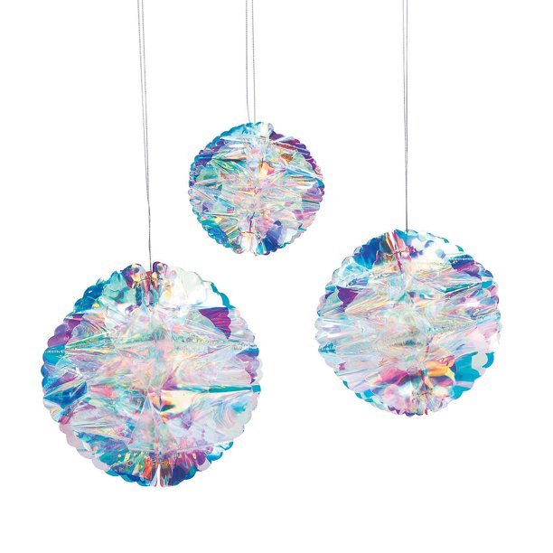 Iridescent Foil Honeycomb Hanging Decor - Party Decor - 3 Pieces ...