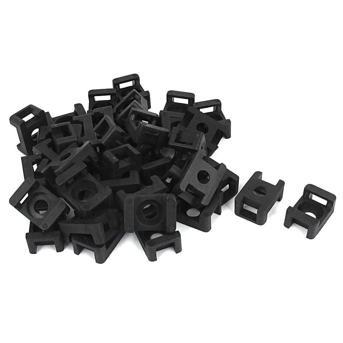 40pcs Noir Serre-cables Plastique Fil Cable Zip Vis de fixation support ...