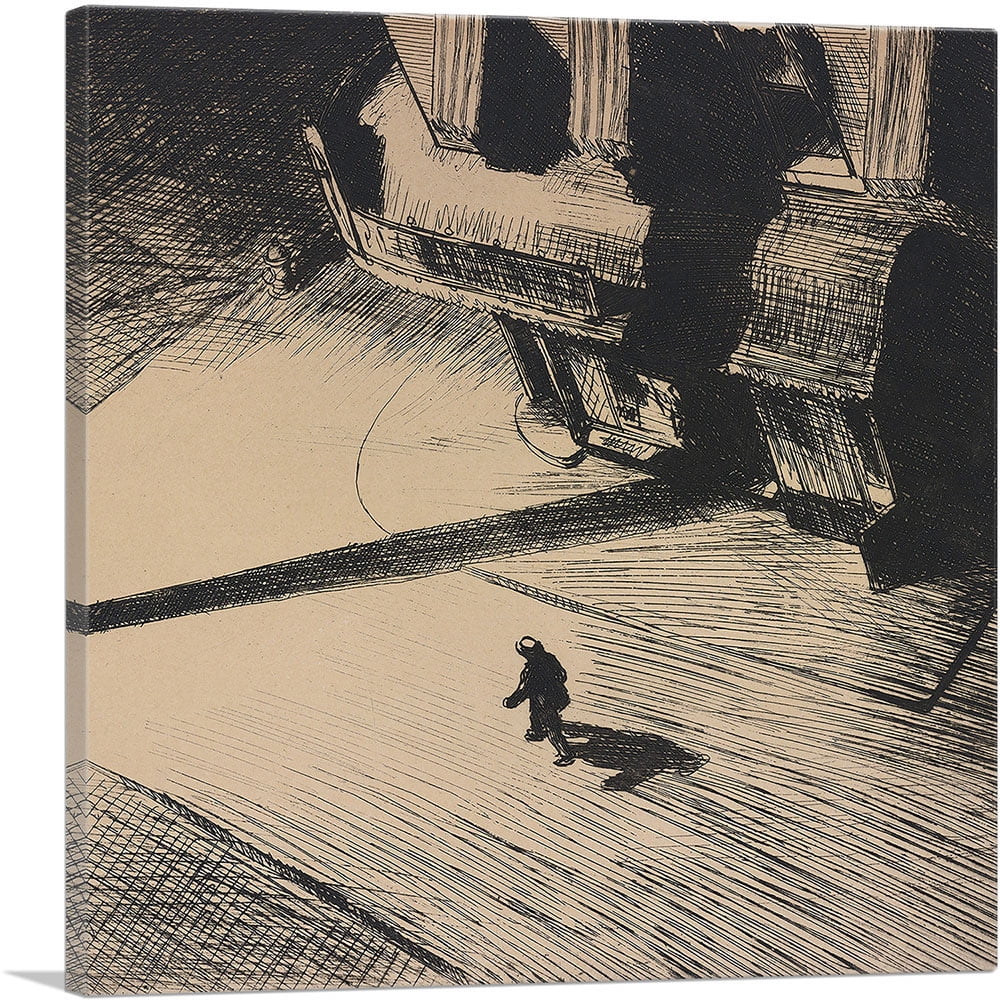 ARTCANVAS Night Shadows 1921 Canvas Art Print by Edward Hopper - Size ...