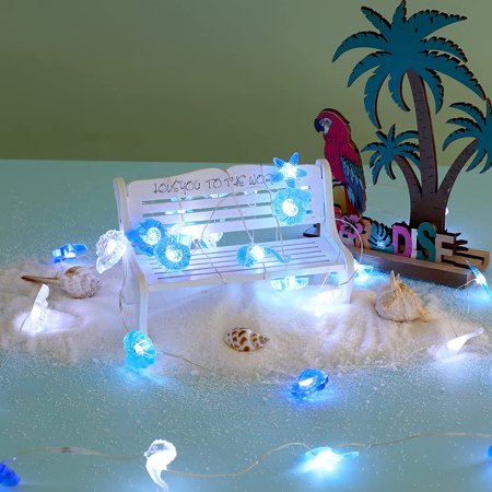 Nautical Theme Decorative String Lights, Sea Sand Dollars Seahorse ...